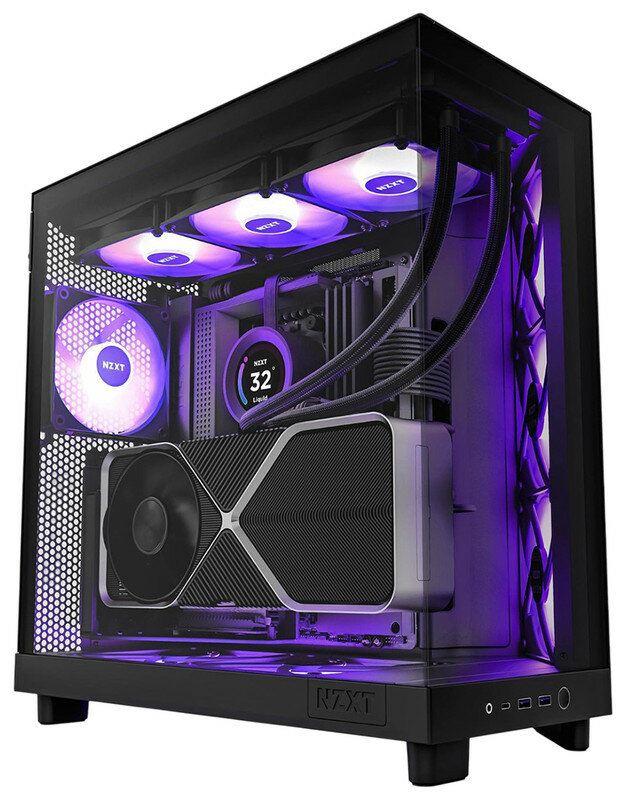 Корпус для ПК без БП NZXT H6 Flow RGB Black (CC-H61FB-R1), официальная гарантия