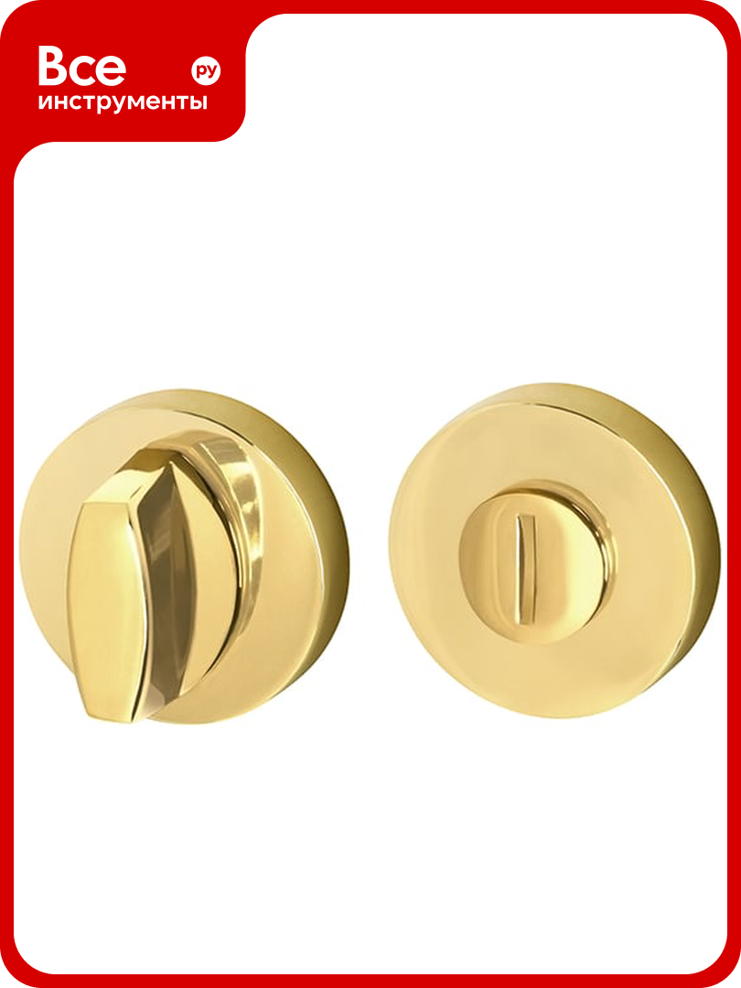Поворотная ручка ARMADILLO WC‑Bolt BK6 URB GOLD‑24 золотистый, WC‑комплект из цам‑сплава, круглое основание