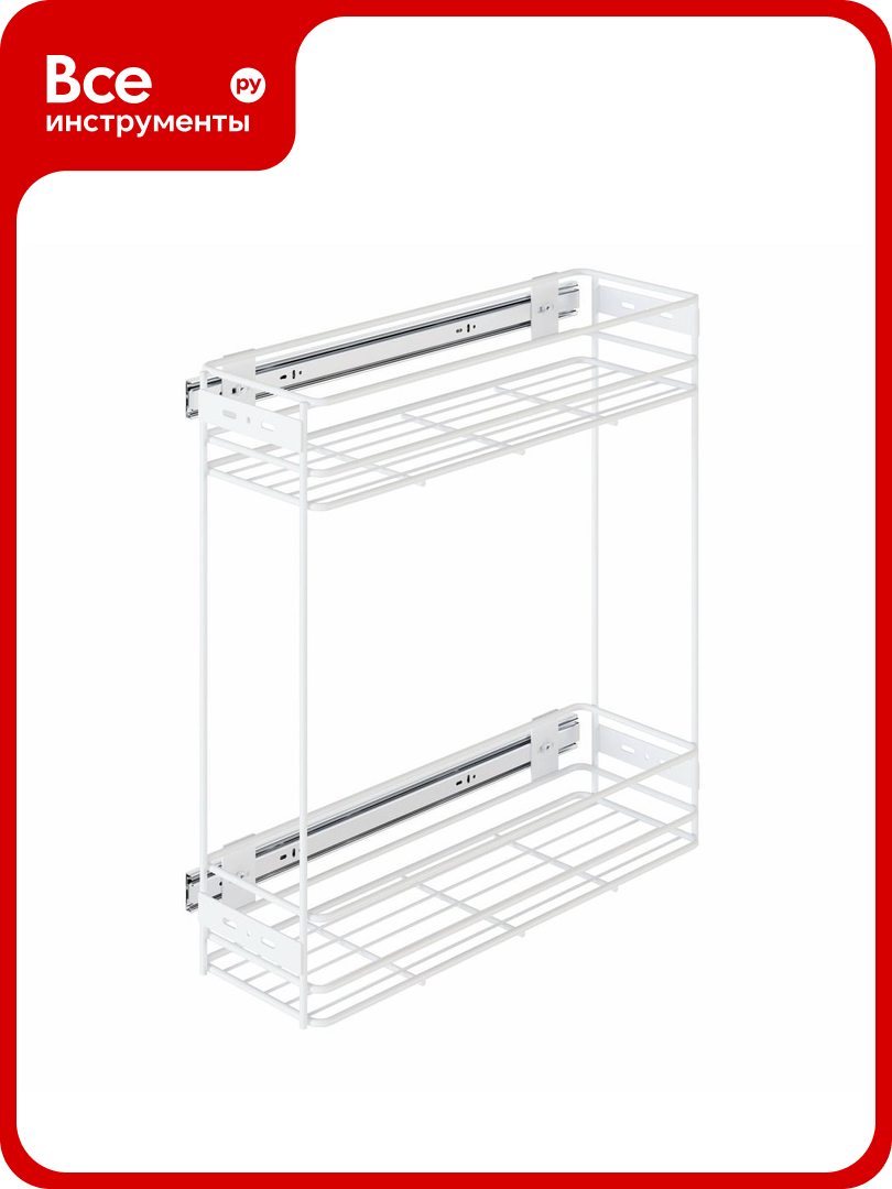 Бутылочница найди 150 мм, белый муар с направляющими Б150-53БД, встраивания