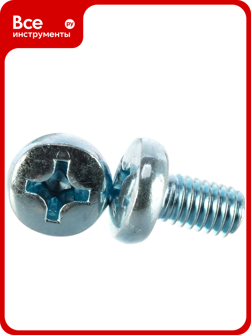 Винт с полуцилиндрической головкой Метизный двор 6x10, DIN 7985, 100 шт. 4690441037725, 6×10