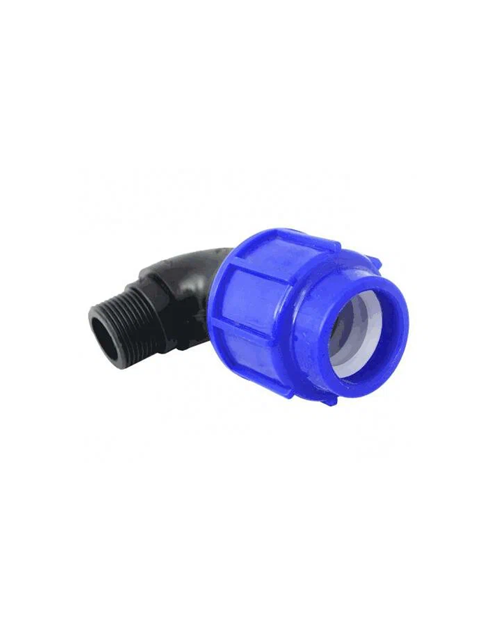 Отвод компрессионный ПЭ Дн 25х1/2"х90гр НР тпк-аква 50012512