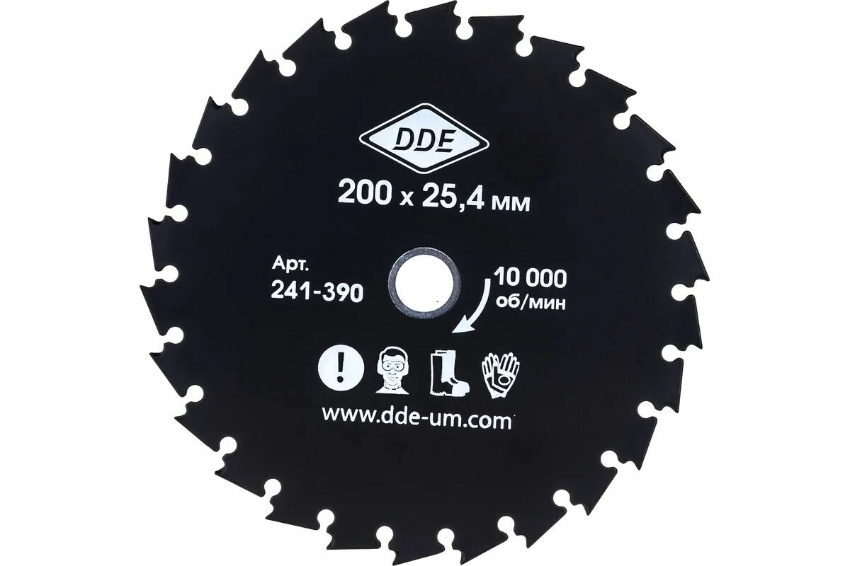 Диск WOOD CUT (200х25.4/20 мм; 26 зубьев) для кусторезов DDE 241-390