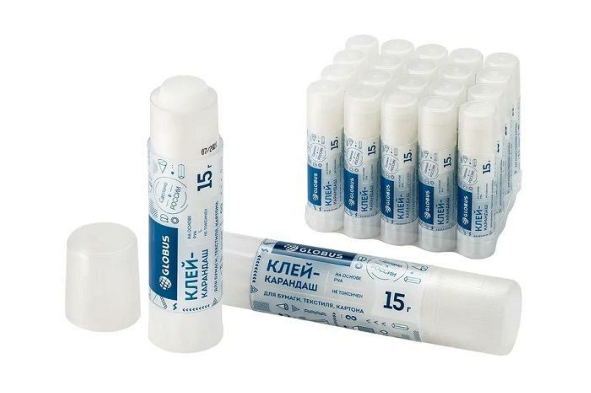 Клей-карандаш 1 шт GLOBUS школьны 15 г PVA