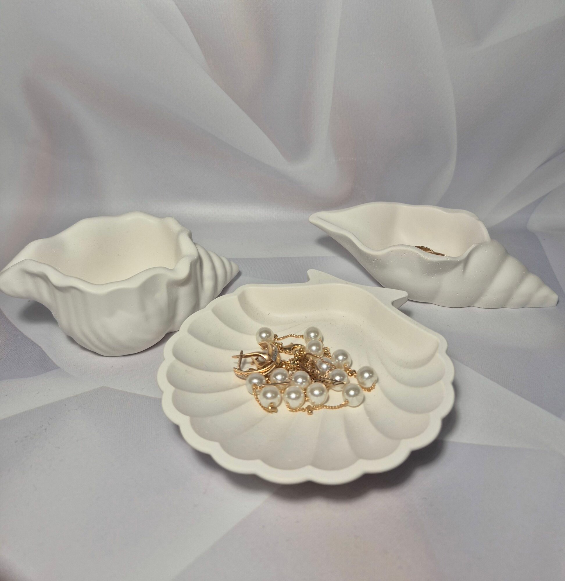 Набор ручной работы "Ракушки" для мелочей и украшений.