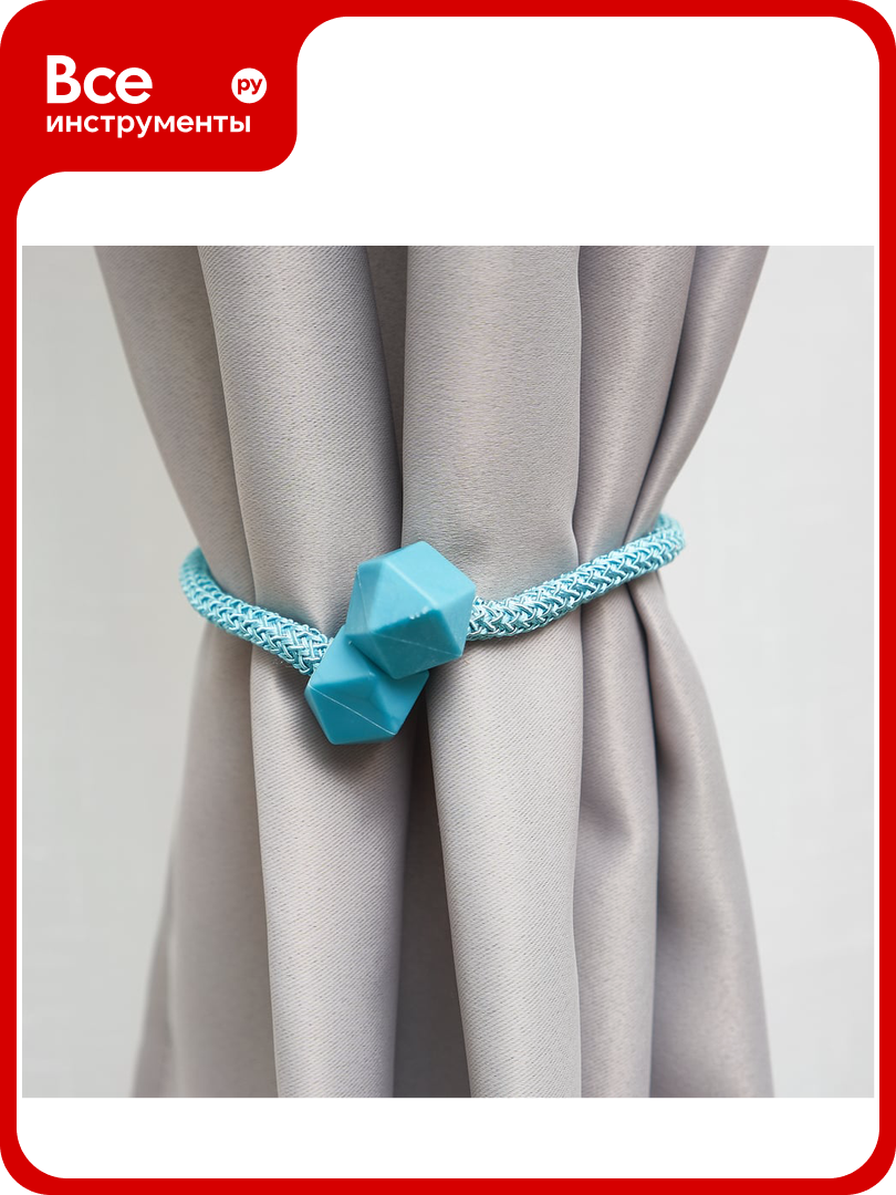 Подхват-магнит witerra кубики, бирюзовый, 1 шт. 108642, из легкого, легкого тюля