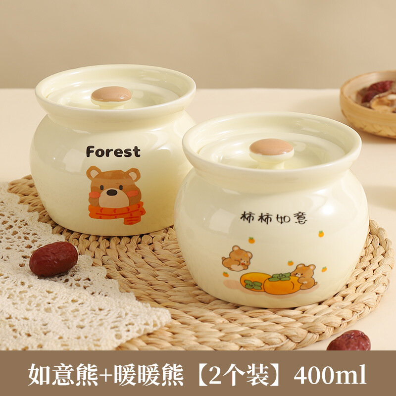 ⭐Оптовая керамическая кастрюля с тонкой ручкой для приготовления яиц на пару, универсальная домашняя кастрюля для птичьих гнезд, пищевая глиняная кастрюля для супа, маленькая кастрюля для тушения, тарелка для тушения⭐