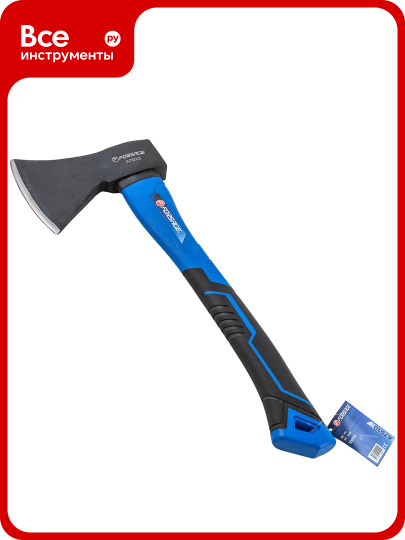 Топор Forsage с фибергласовой ручкой и резиновой противоскользящей накладкой 1000гр. F-A7010(56601) для эффективного раскалывания