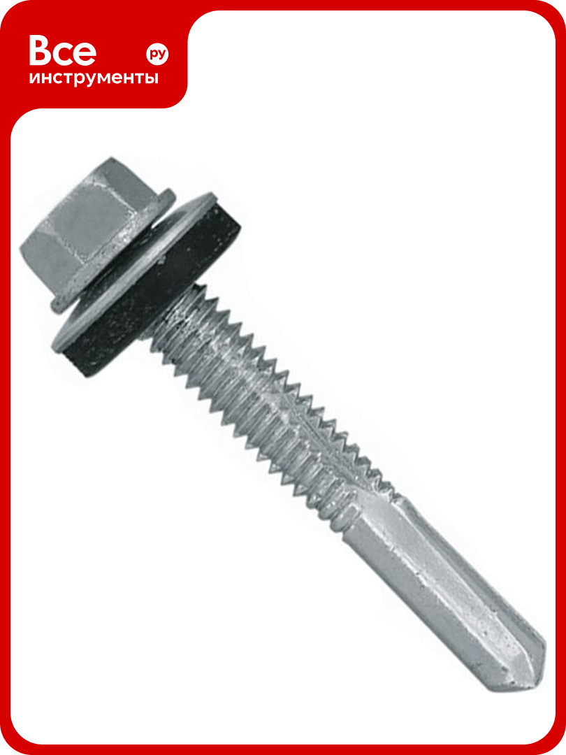 Кровельный саморез с увеличенным сверлом креп-комп 5,5x38 К, 200 шт. скд5538кф