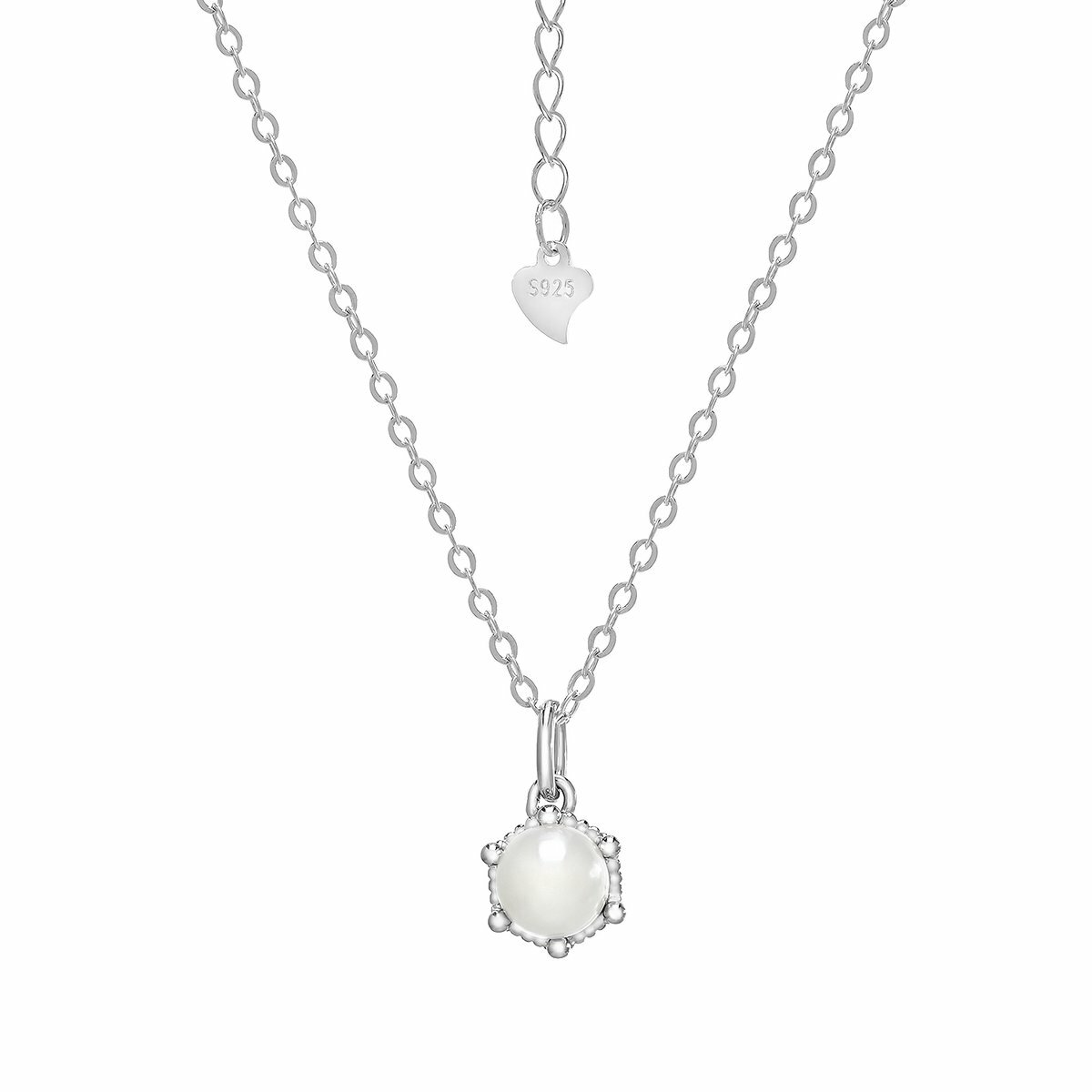 Колье, серебро, 925 проба, родирование, жемчуг