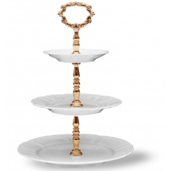 Этажерка 3-х ярусная Bernadotte недекорированный (золотая стойка) (25-19-15,5) (P1759948SQ10011000)