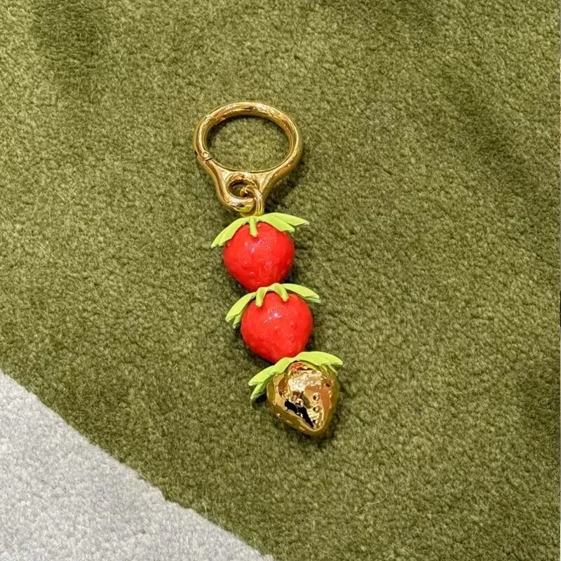 Очарование с фруктами и цветами, шелковица, клубника, помидор, горох, насекомое, ромашка, тюльпан, дерево, сумка для ключей, аксессуары
