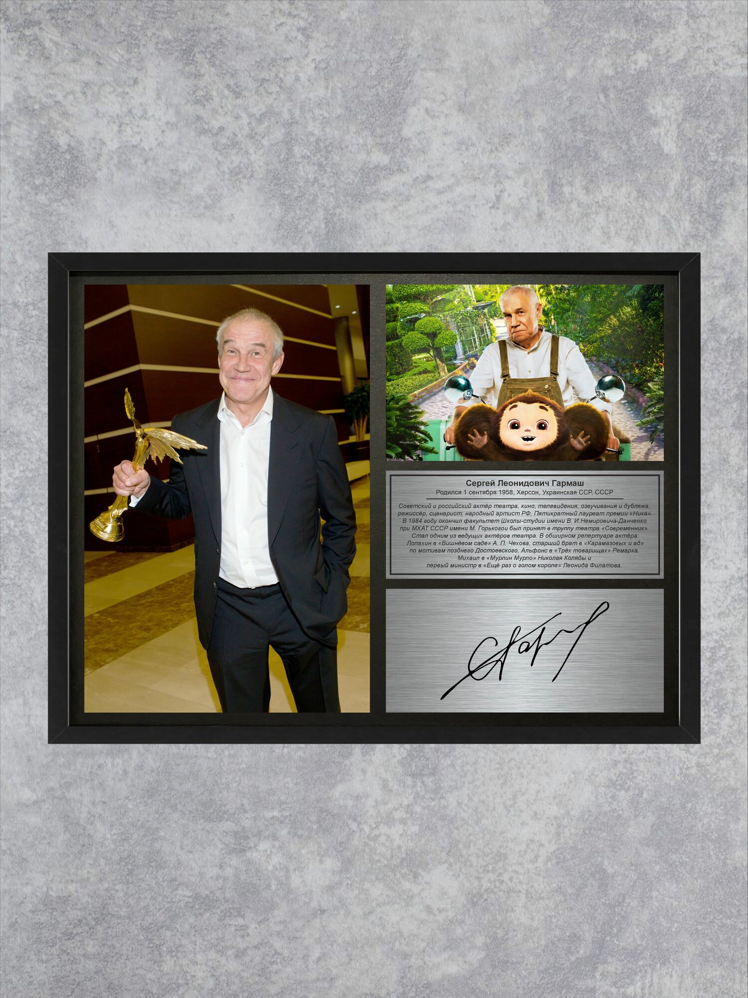 Автограф Сергея Гармаша в рамке