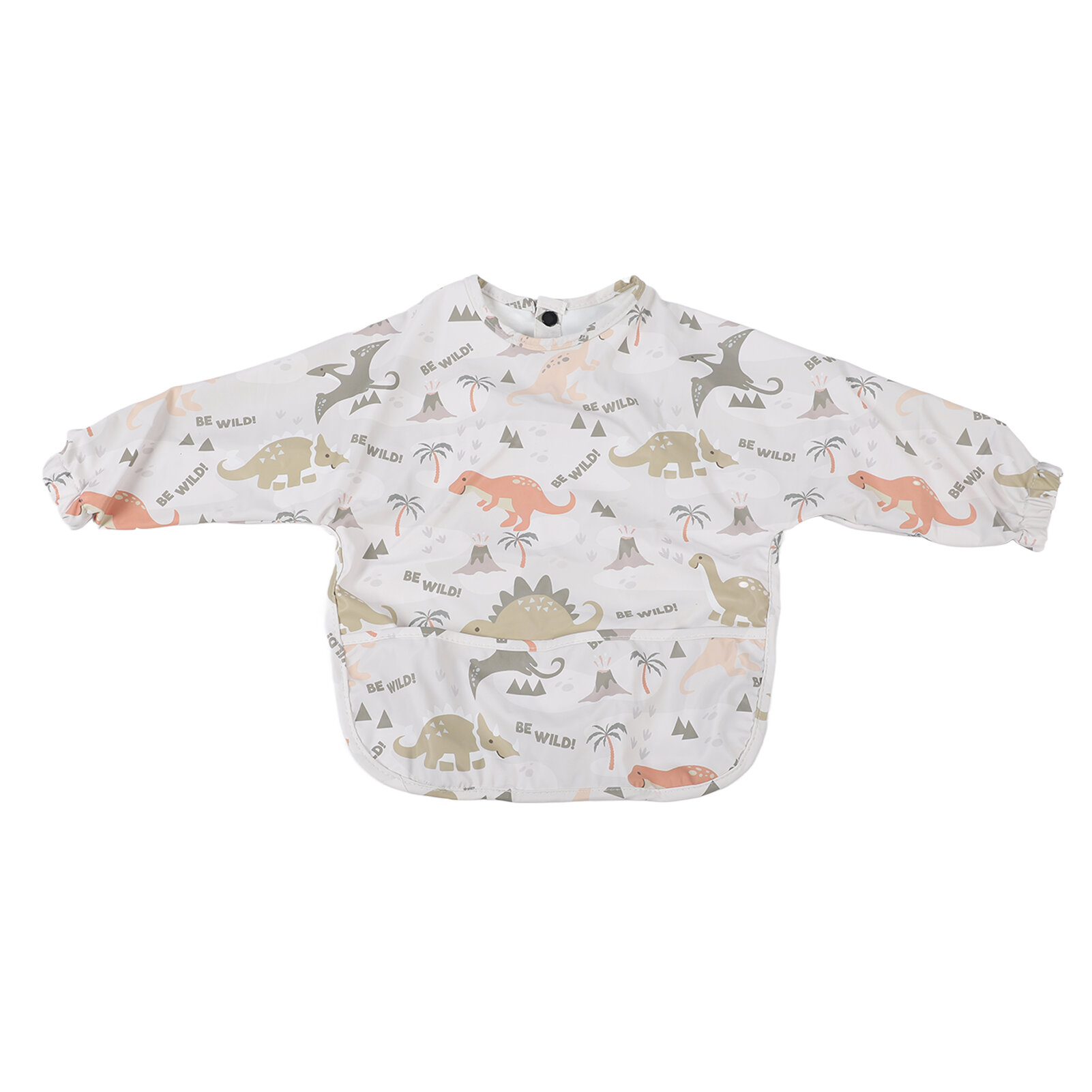 Детский нагрудник с длинными рукавами, маленький размер, с мультяшным рисунком, водонепроницаемый, мягкий, для малышей, для приема пищи, с динозаврами.