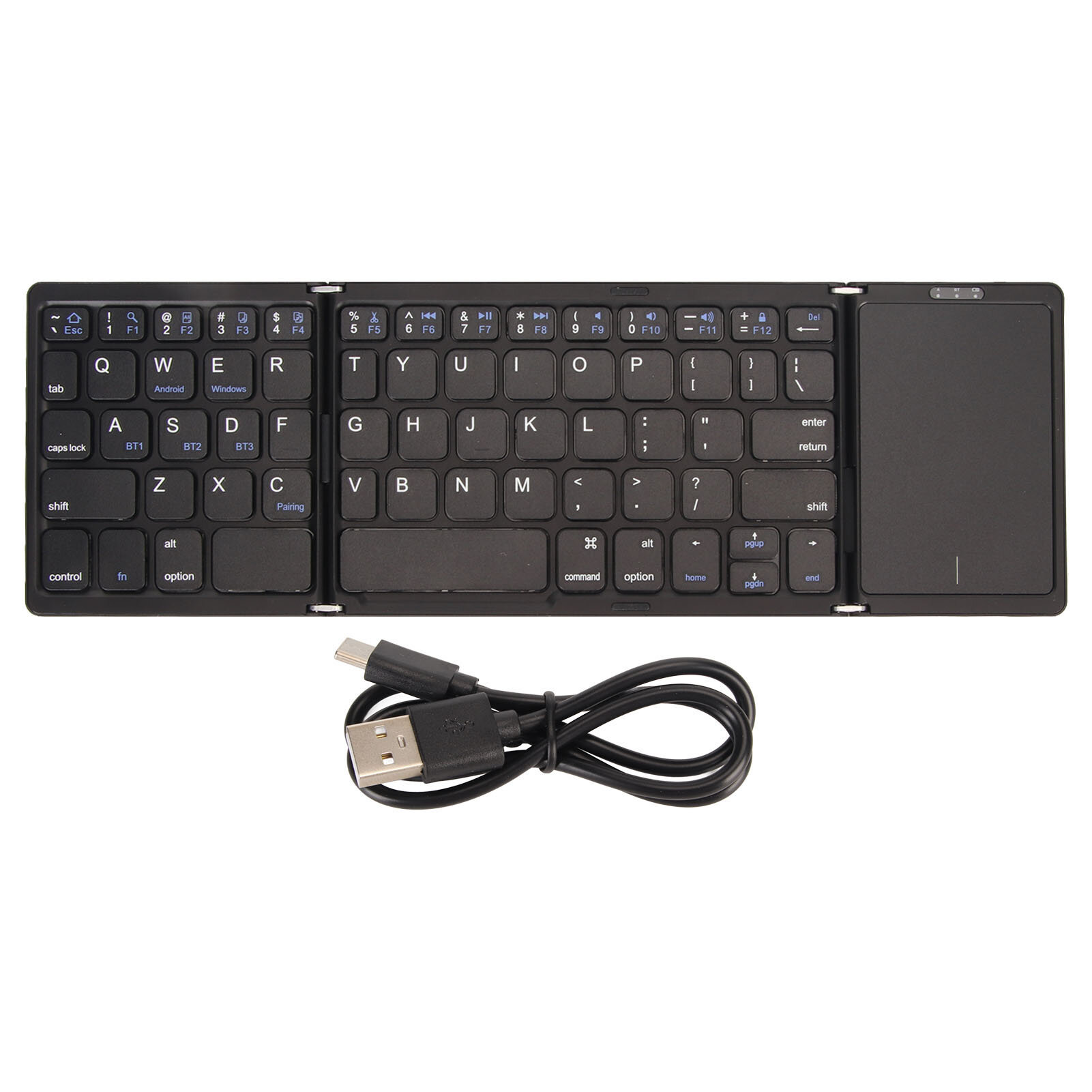 3 -кратная беспроводная клавиатура с складной клавиатурой с сенсорной панель