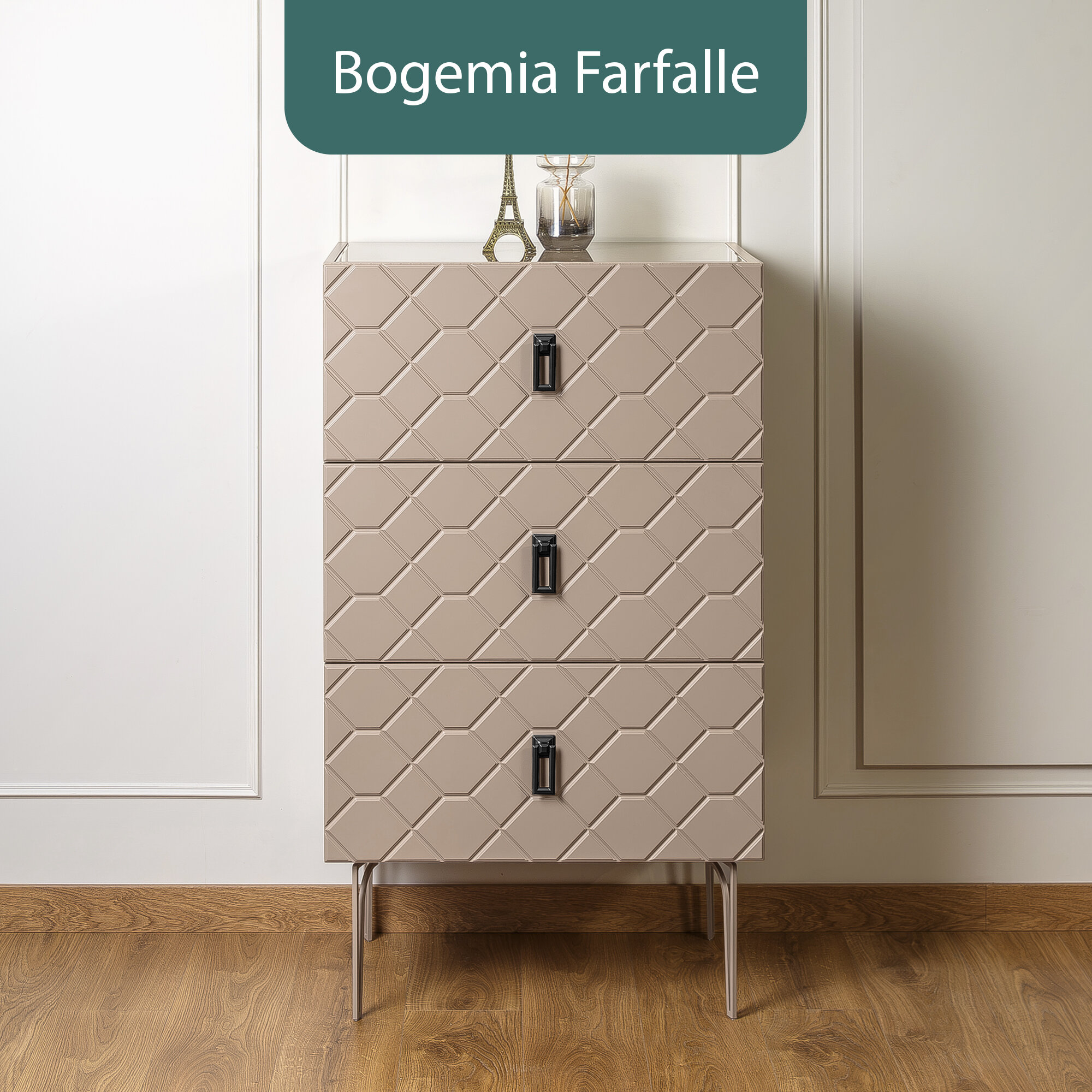 Комод Bogemia Farfalle. Mokko/черный