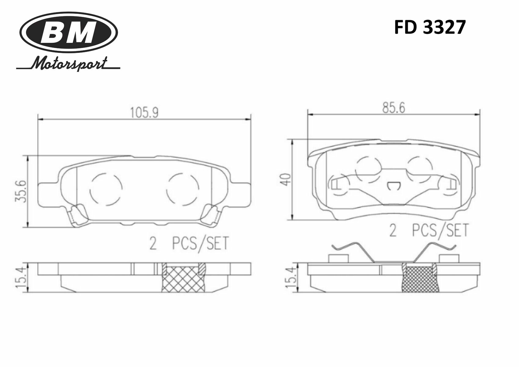 Колодки Задн. mitsubishi Lancer Ix, X/Dodge Caliber/Jeep Compass(Bm Fd3327)
