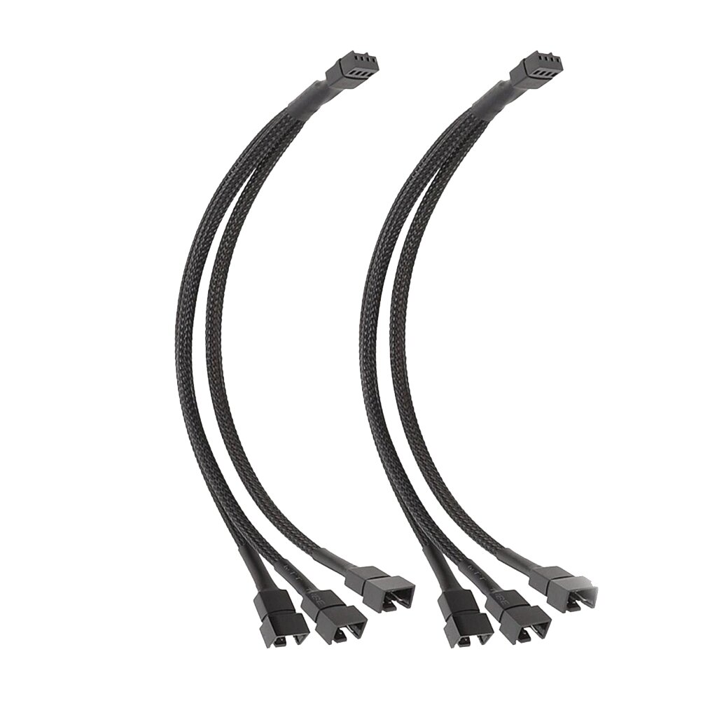 Набор из 2 шт. 3/2/1 канальный 4-контактный разветвитель PWM кабеля вентилятора 25 см для ПК