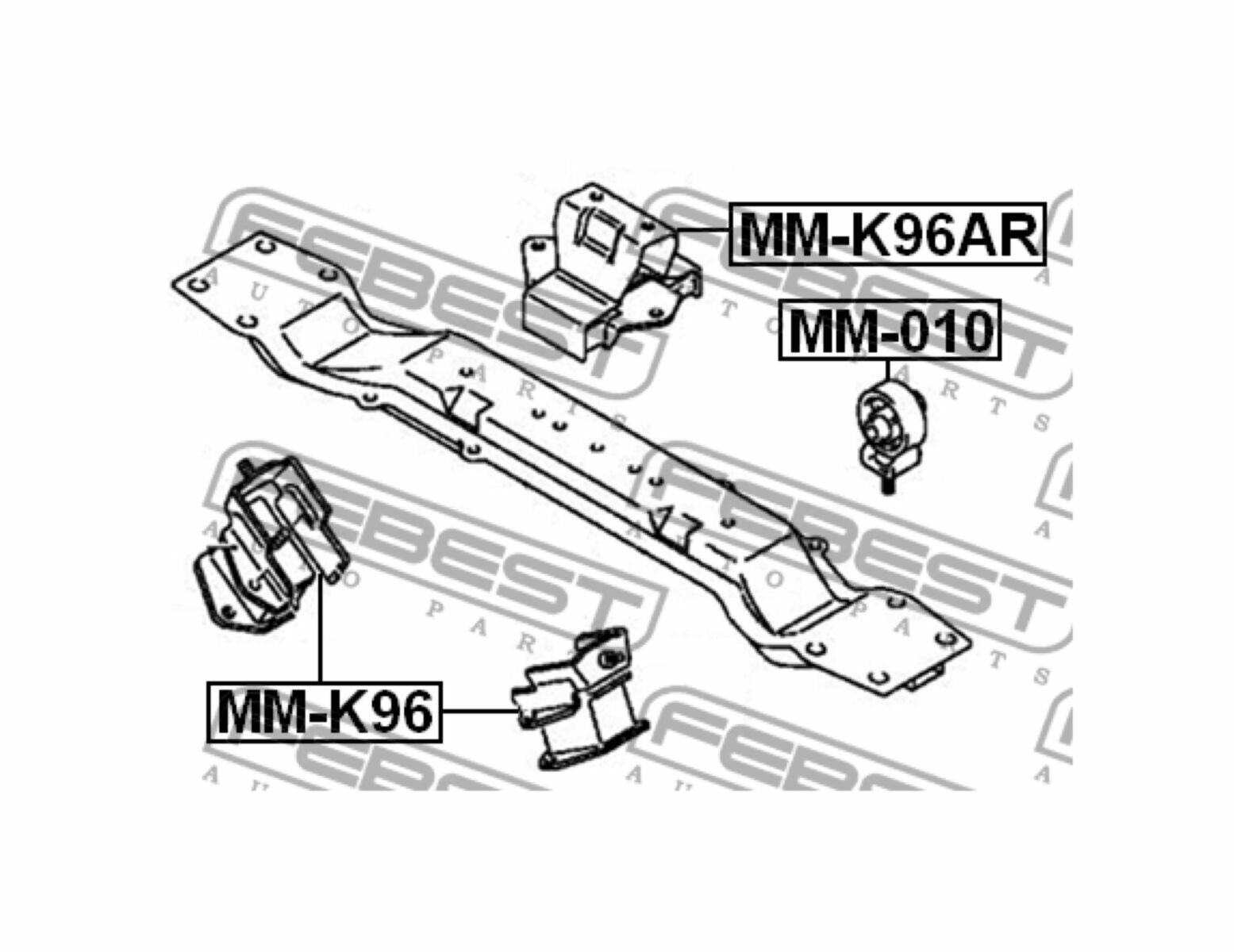 Подушка Двигателя Задняя Левая(Febest Mm-010) — фото 1