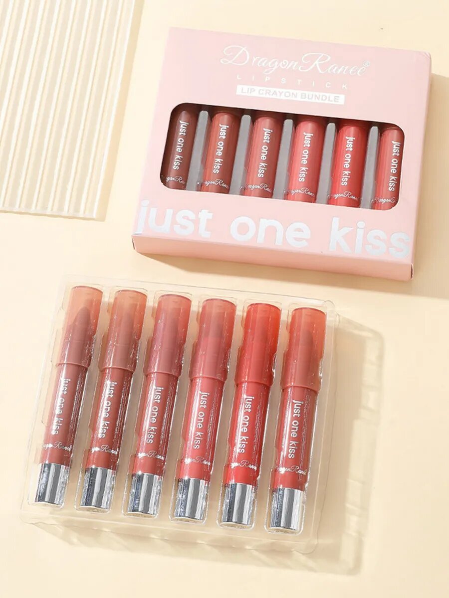 Набор глянцевых помад LUNAPORT, для губ, красный, влажный финиш, 6 шт