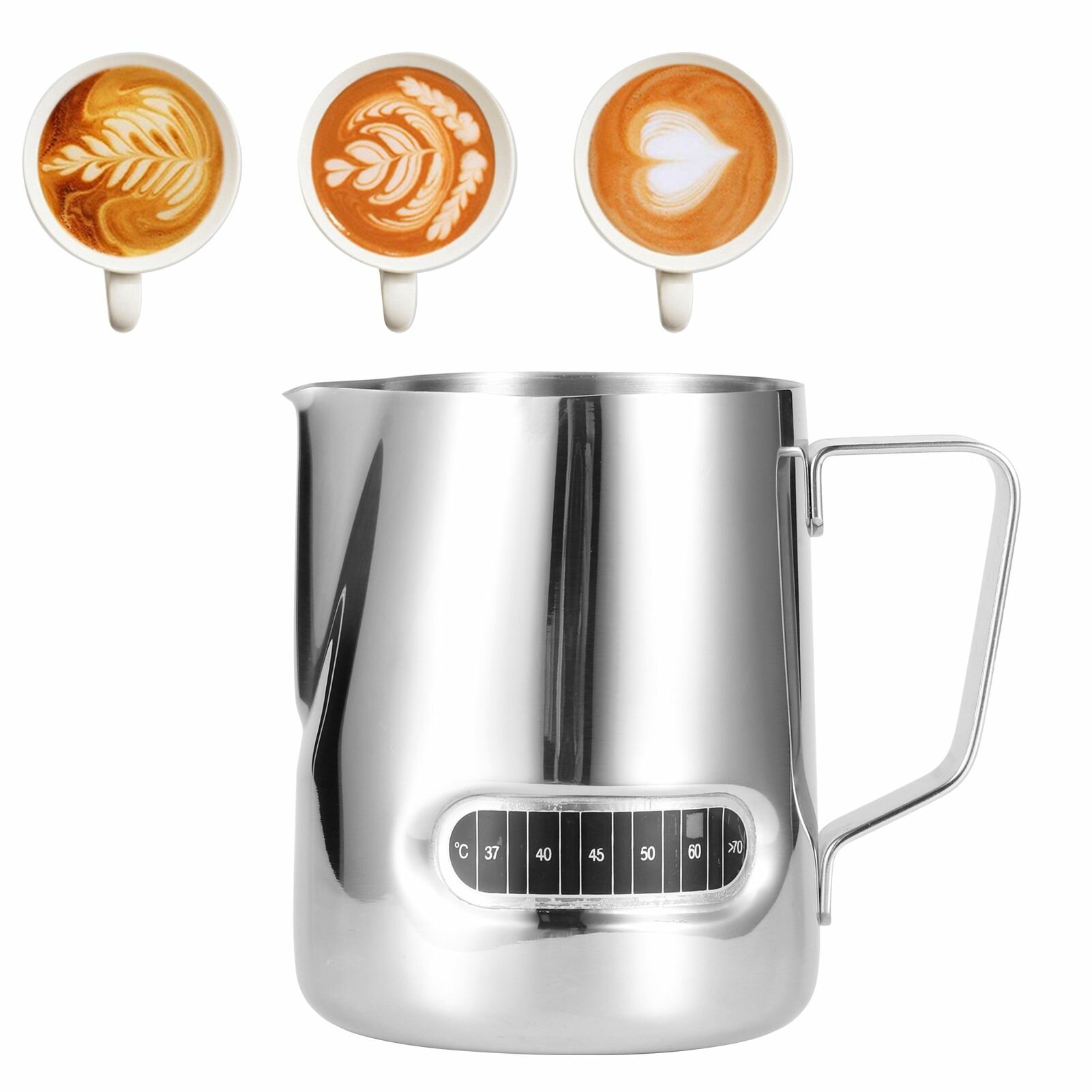 Кофейный кувшин из нержавеющей стали для вспенивания латте-арта с температурной индукцией для домашнего офиса