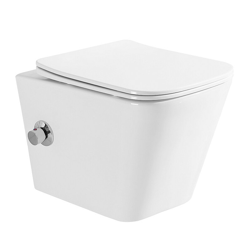 Унитаз подвесной с функцией биде Azario Hugo AZ-10007 белый, безободковый, с крышкой микролифт