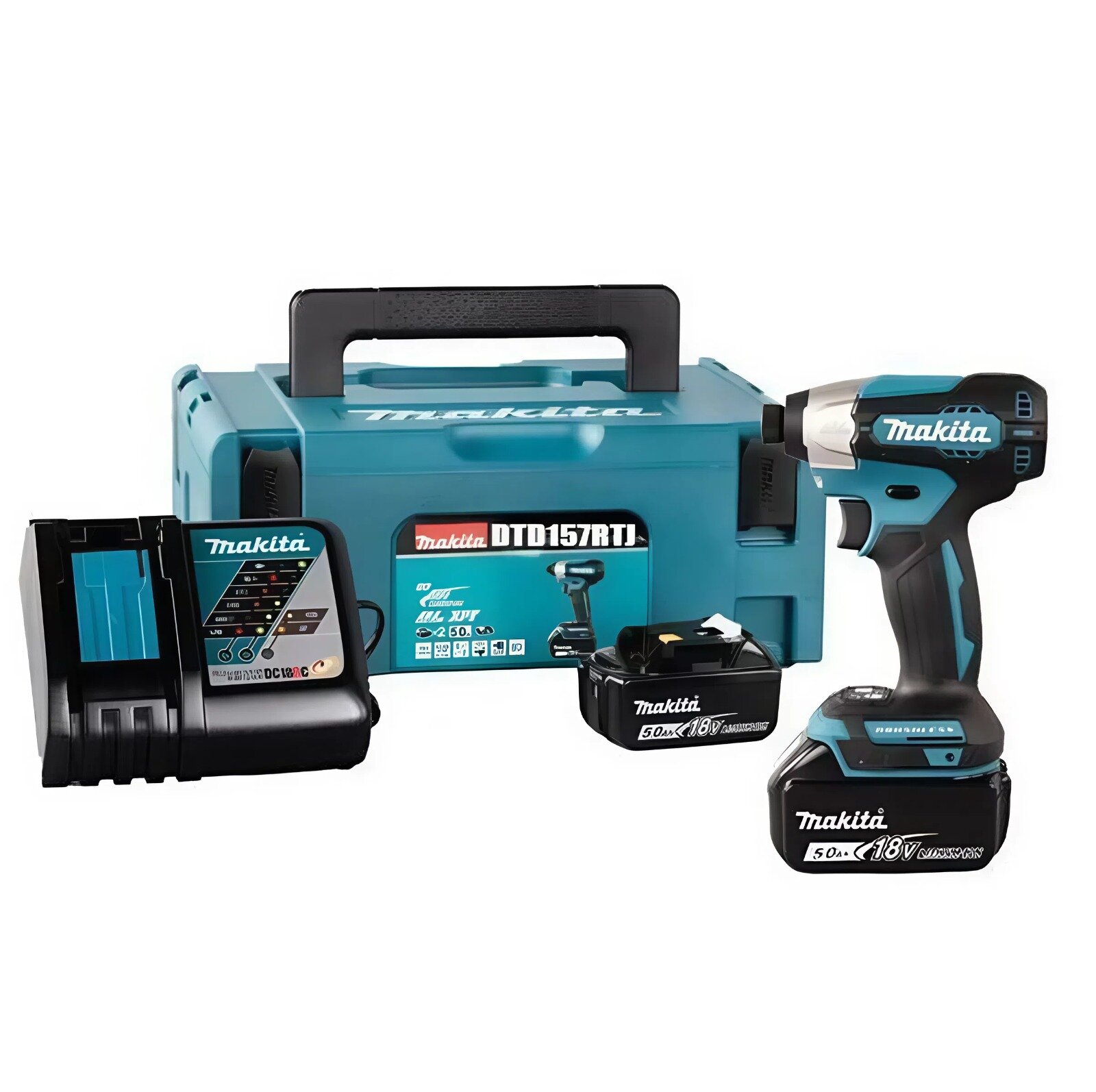 Аккумуляторный ударный гайковерт Makita DTD157RTJ 18В LXT, 140Нм (2 акк. 5Ач, З/У, кейс)