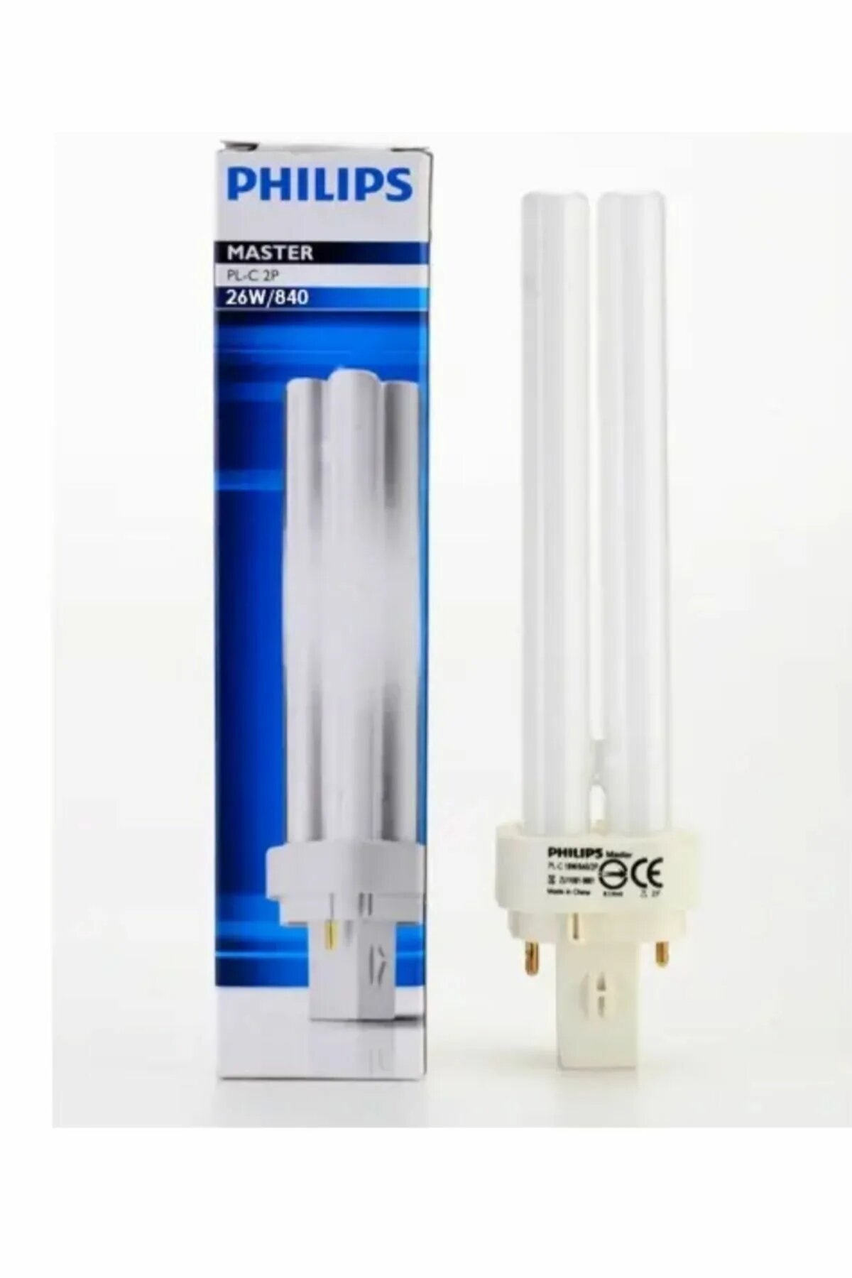 Лампа люминесцентная Philips MASTER, PL-C, 13Вт, 13W/865/2Р G24d, холодный свет, Made in Holland