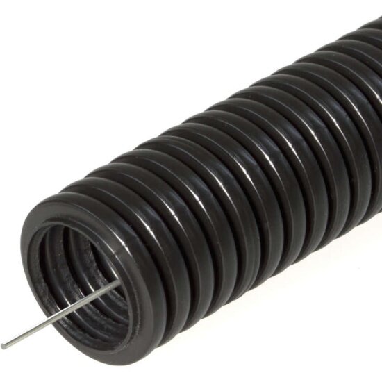 Труба гофрированная Уралпак Урал ПАК ПНД легкая d16мм с протяжкой черн. (уп.100м), ГФ-1100016-100