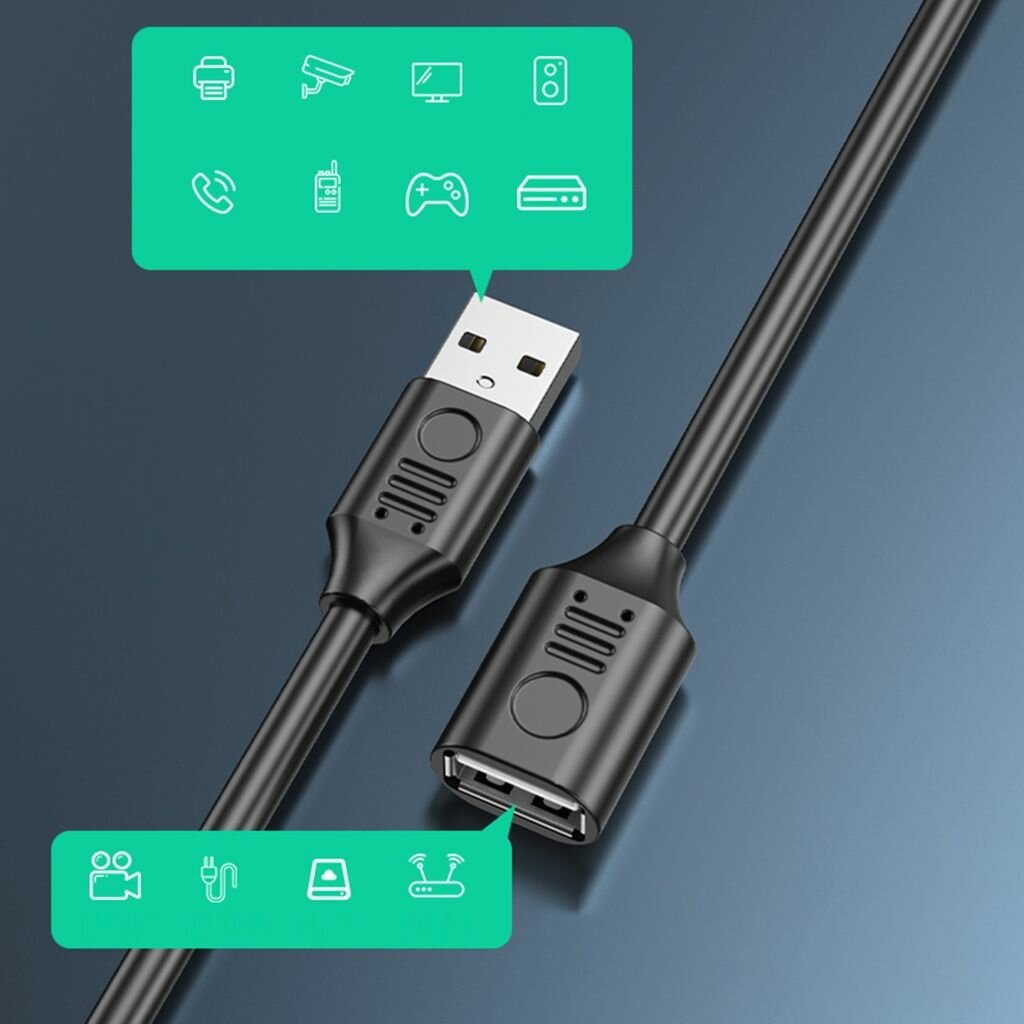 Гибкий USB -кабель с кабелем данных USB2.0 4PIN Wire Cogth, 50cm - мужская голова поднята