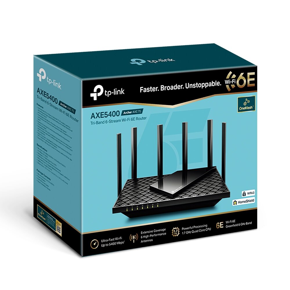 Wi-Fi роутер TP-LINK Archer AXE75 AXE5400 Tri-Band Gigabit Wi-Fi 6E Router