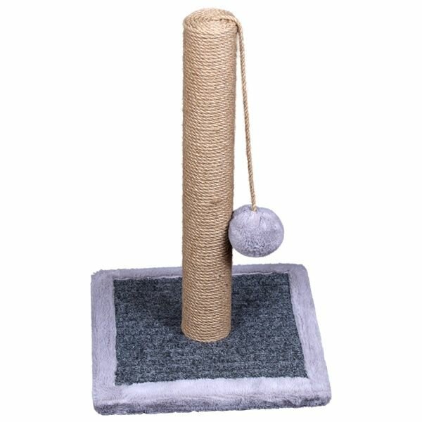 Когтеточка Кот Лукас "Столбик", джутовый на ворсовом основании, 30х30х50 см
