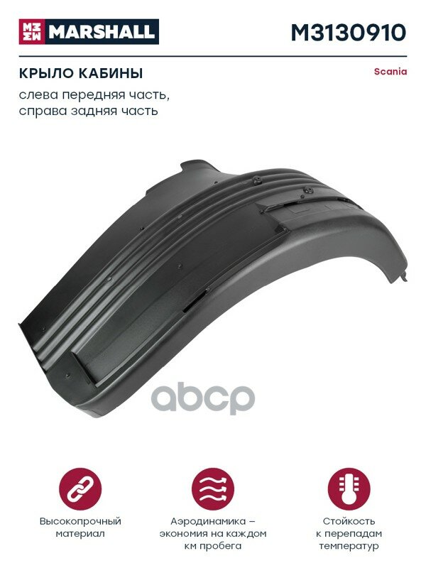 Крыло кабины передняя сторона левое задняя правое черный пластик SCANIA о н MARSHALL арт. M3130910