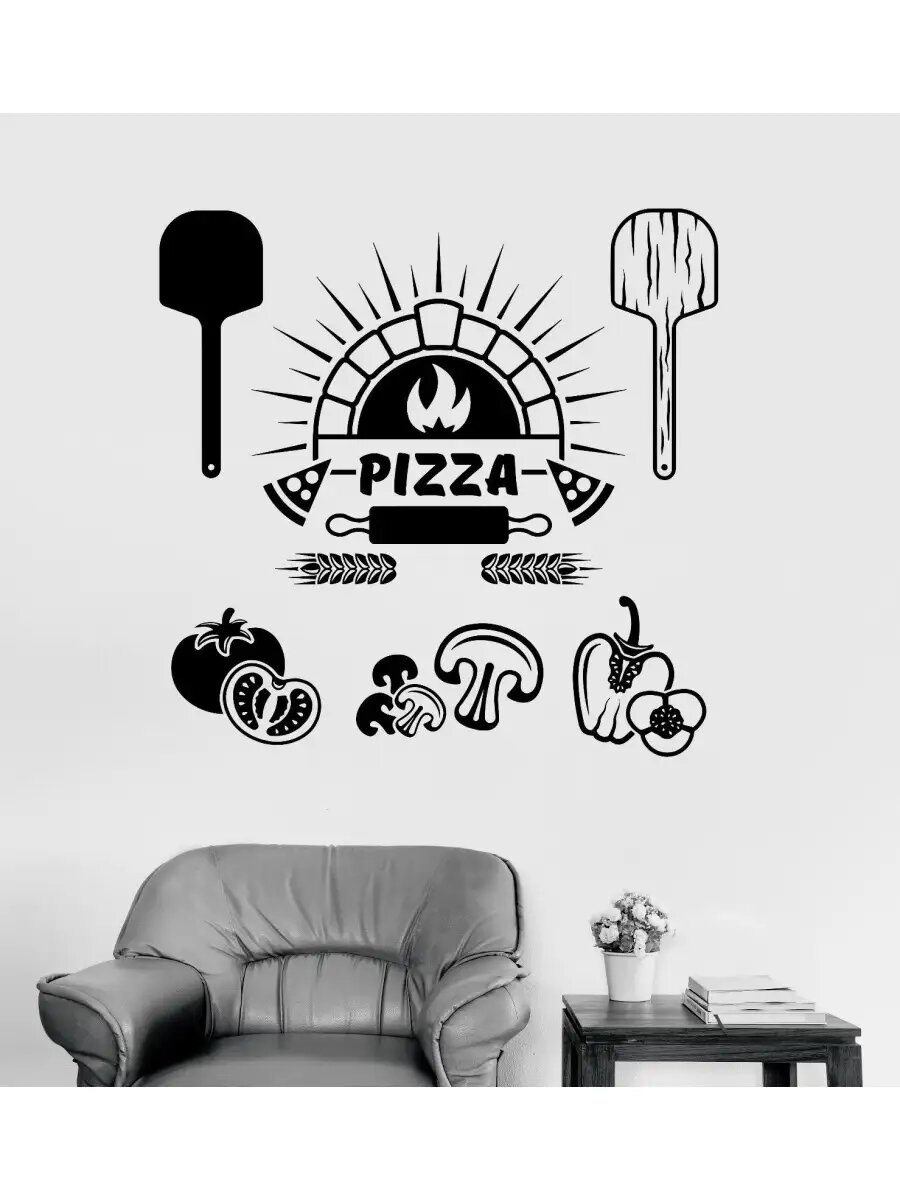 Наклейка на стену для декора интерьерная Pizza