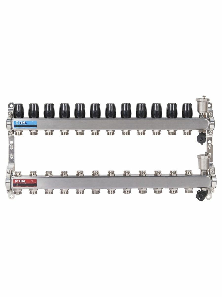 Коллектор 12 контуров для отопления, TIM, KBS5012