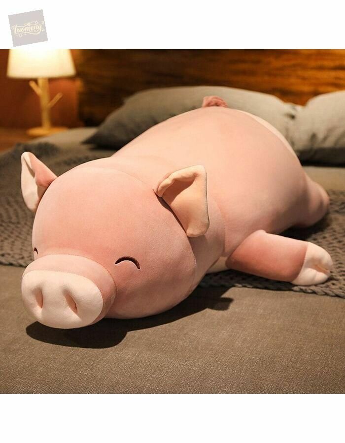 Мягкая игрушка Свинка с большим носом (100 см, эластичный супер мягкий материал, наполнитель пуховый хлопок, подушка для сна)