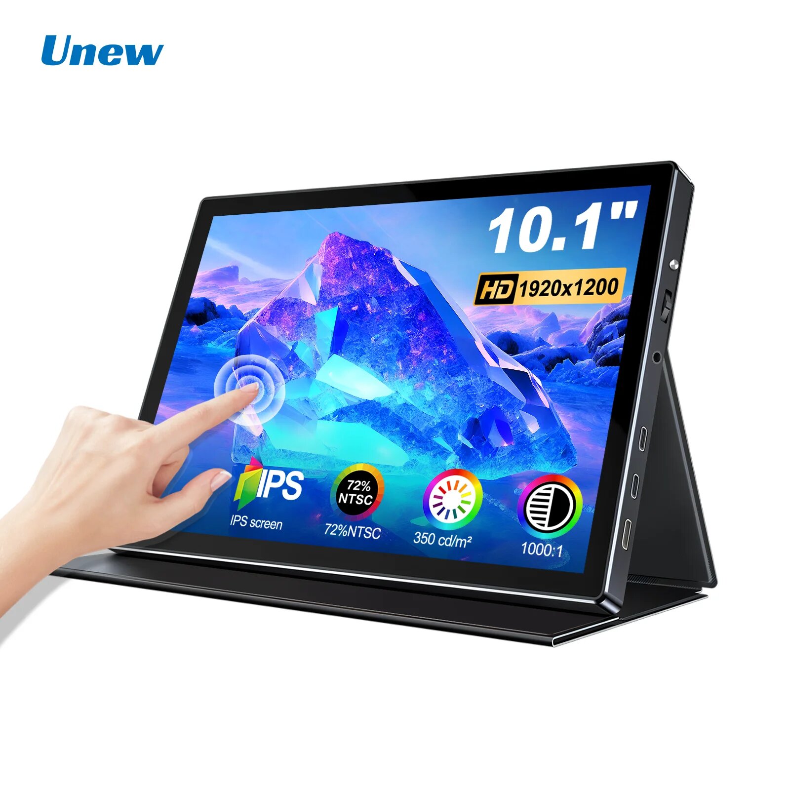 10,1-дюймовый сенсорный IPS-монитор Юнов ЦХ101ТП-Ж 1920x1200 Вилка стандарта Великобритании