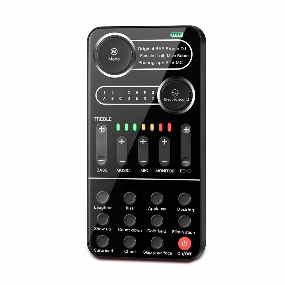 Voice Changer Портативная внешняя звуковая карта с 9 звуковыми эффектами Красочный