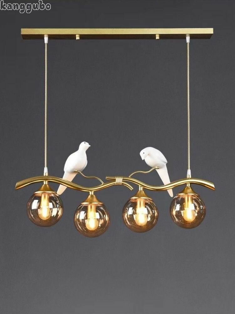 Украшение в виде птиц, стеклянная люстра