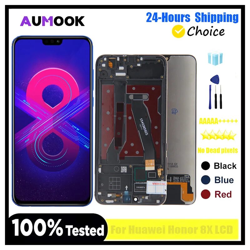 6,5 "для Huawei Honor 8X ЖК-дисплей, дигитайзер сенсорного экрана, запасные части для Honor no frame