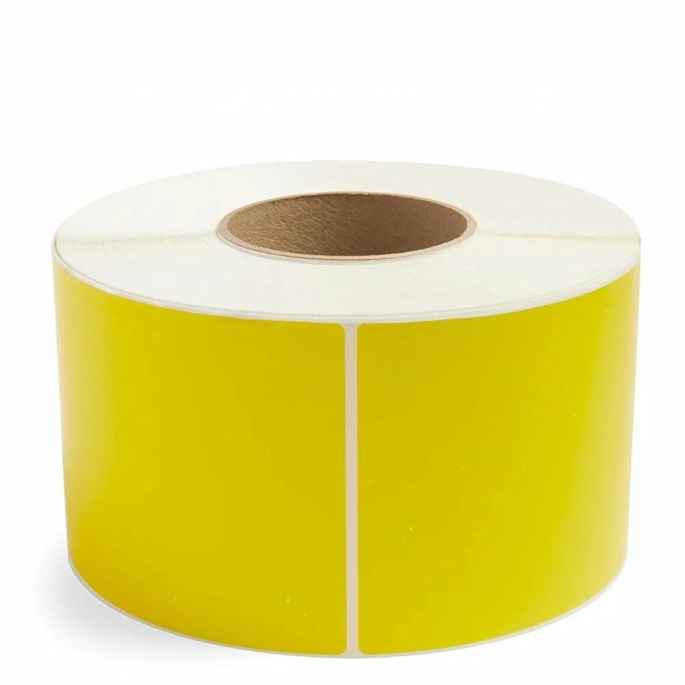 Термоэтикетка ЭКО этикетка Fich 80x70/40 втулка, Желтая (200 этикеток)