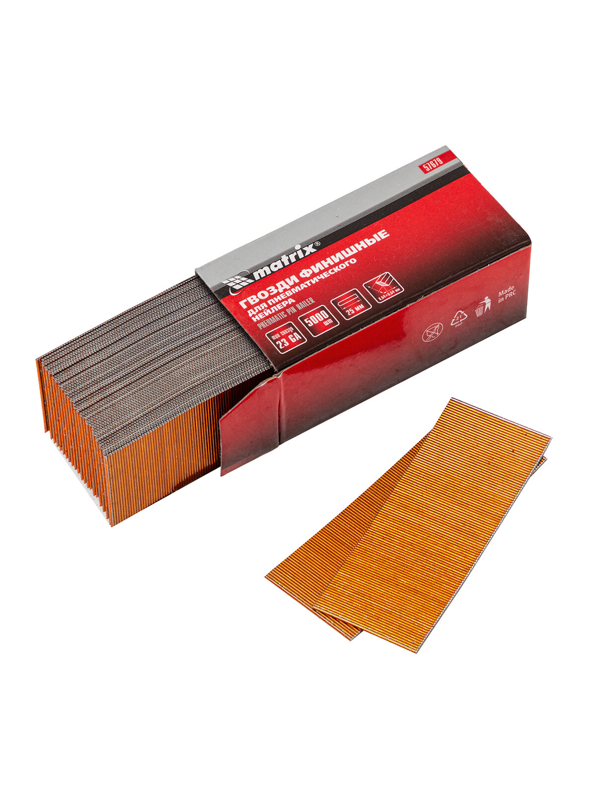 Гвозди финишные Matrix (шпильки) 23GA для пн. нейлера финишного диам. 0,64 мм длина -25 мм, 5000 шт 57679