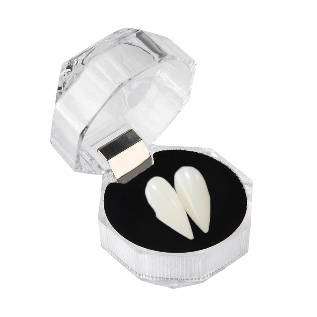 Зубные протезы вампира, зубы зомби, набор зубов тигра, реквизит для косплея-маскарада-19 мм в упаковке