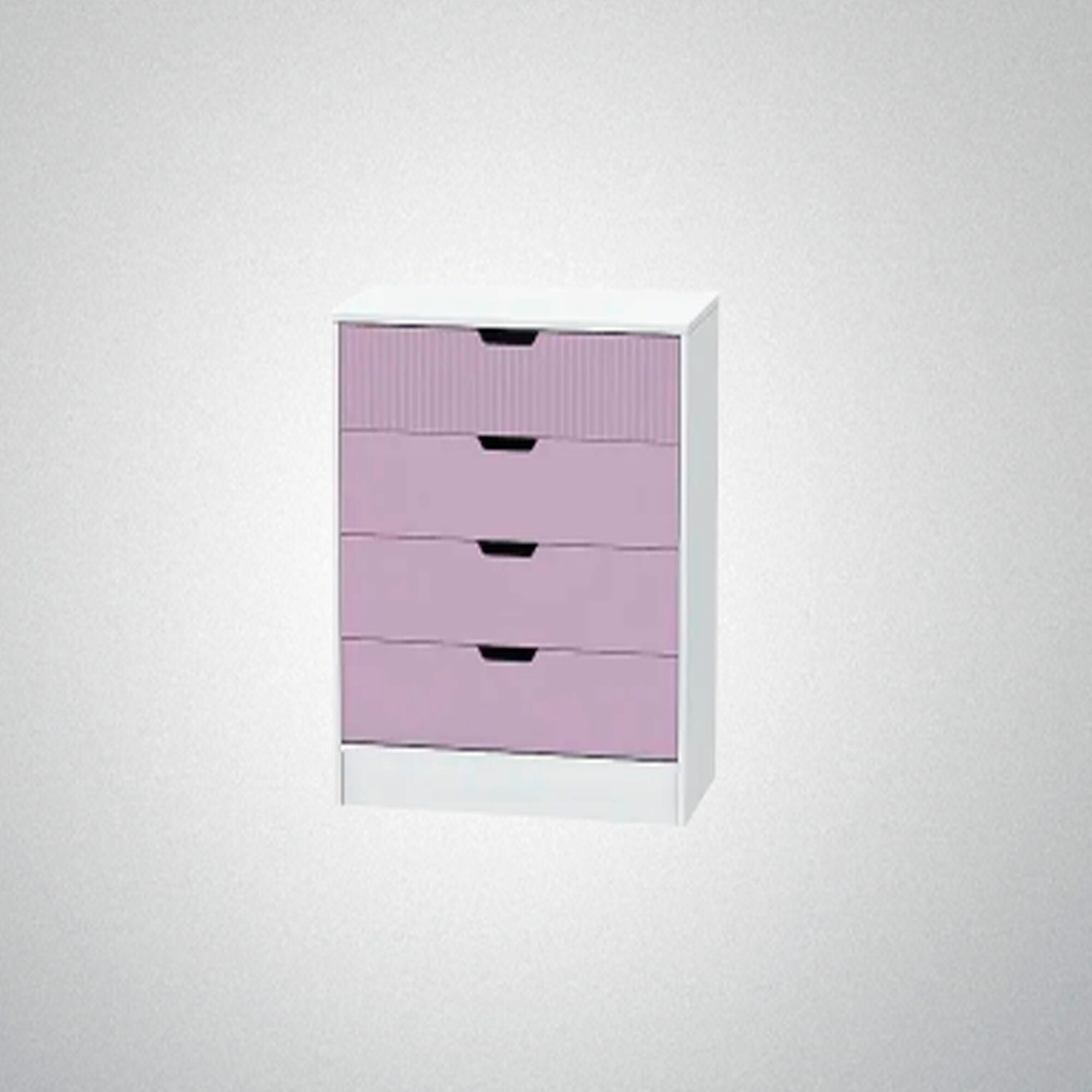 Комод Бриз МДФ Сирень и Белый/полосы, ширина 80 см, с ящиками, в спальню, в гостиную
