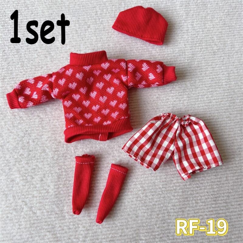 1 набор красной одежды и брюков, подходящих для 6-точкового одевания куклы BJD30cm