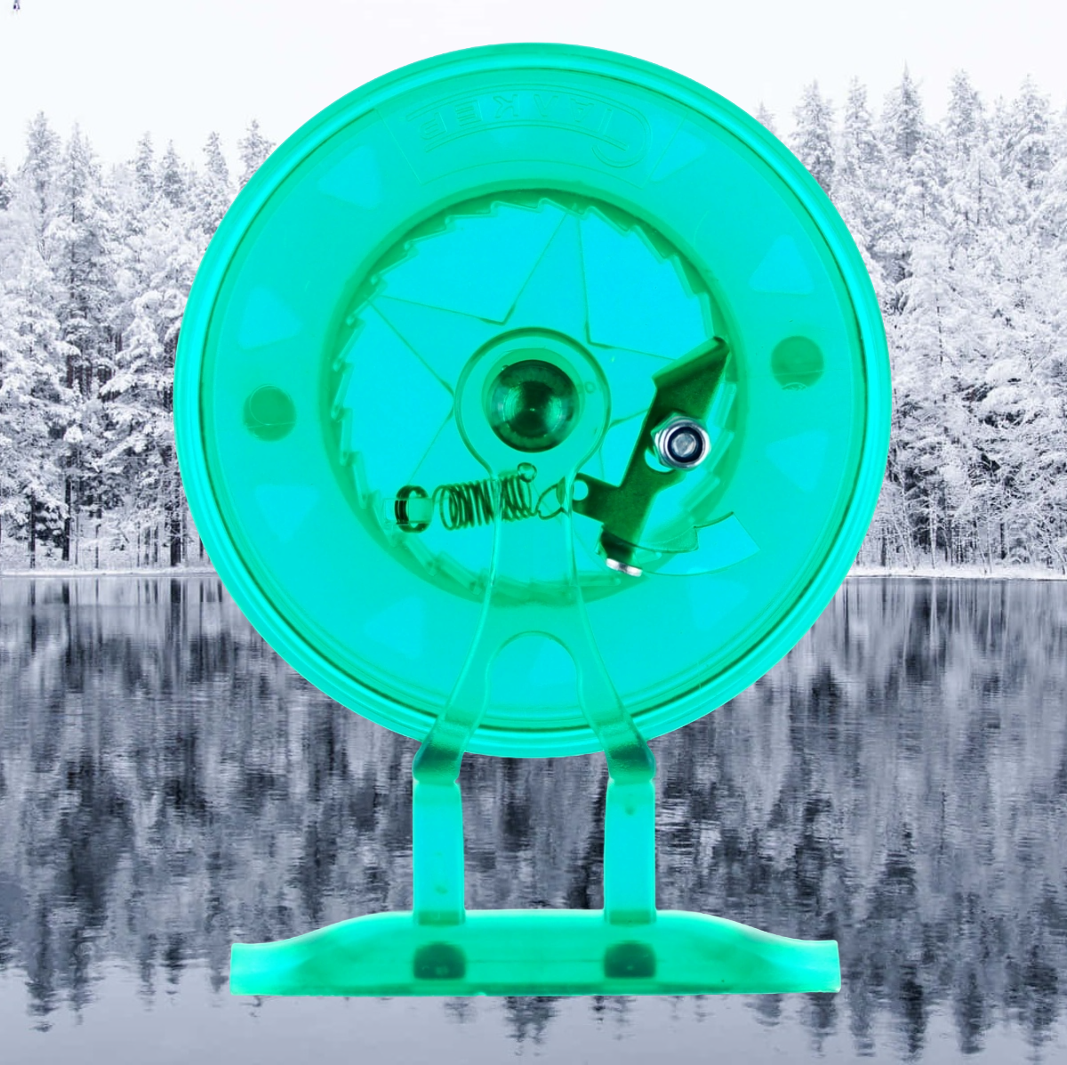 Катушка проводочная Сталкер D 65 L удлиненная ножка, стальной фиксатор, морозостойкая ударопрочная, поликарбонат