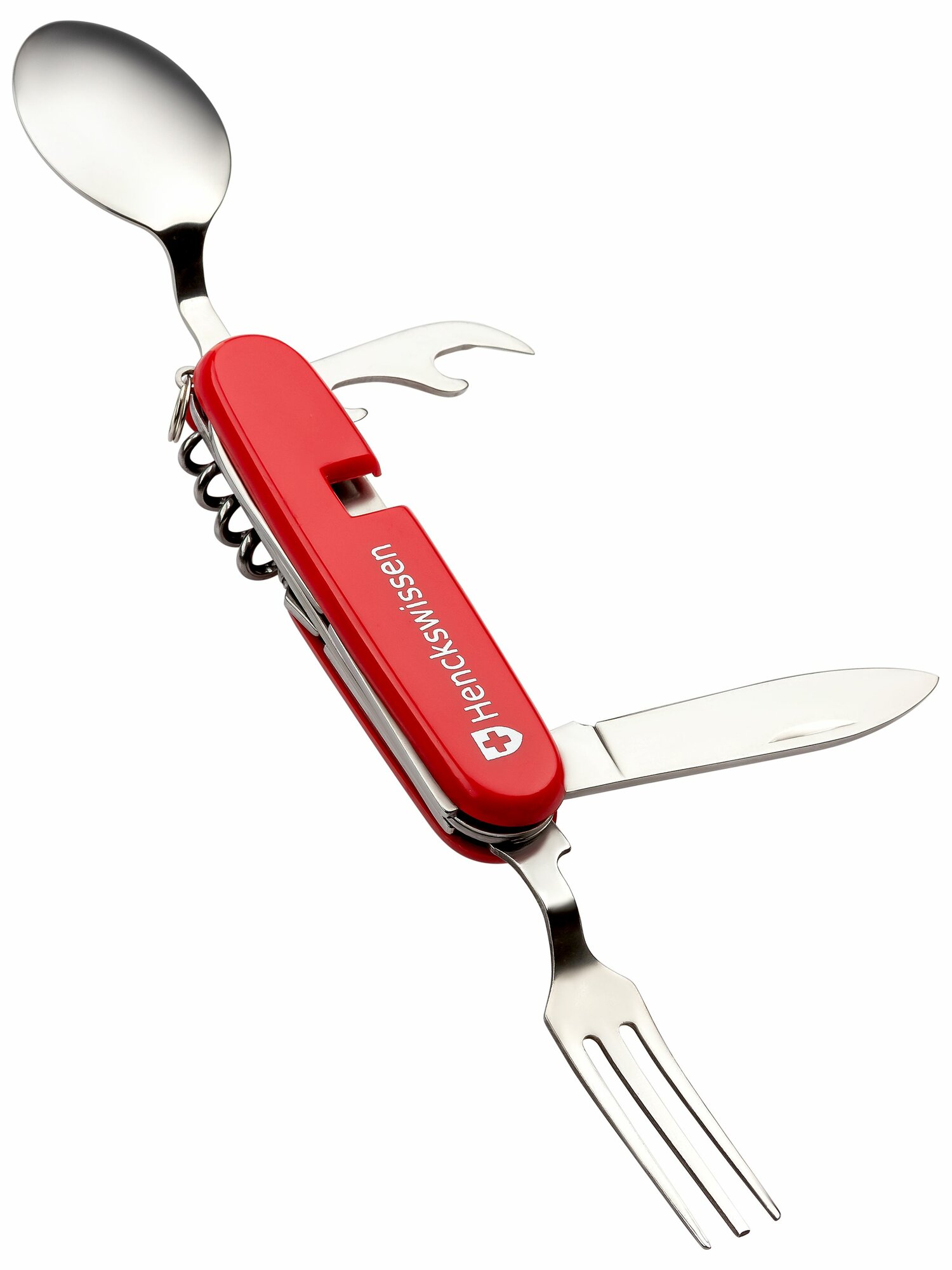 Нож складной Henckswissen K-526, мультитул 8 функций, с ложкой и вилкой, перочинный, туристический, для охоты и рыбалки