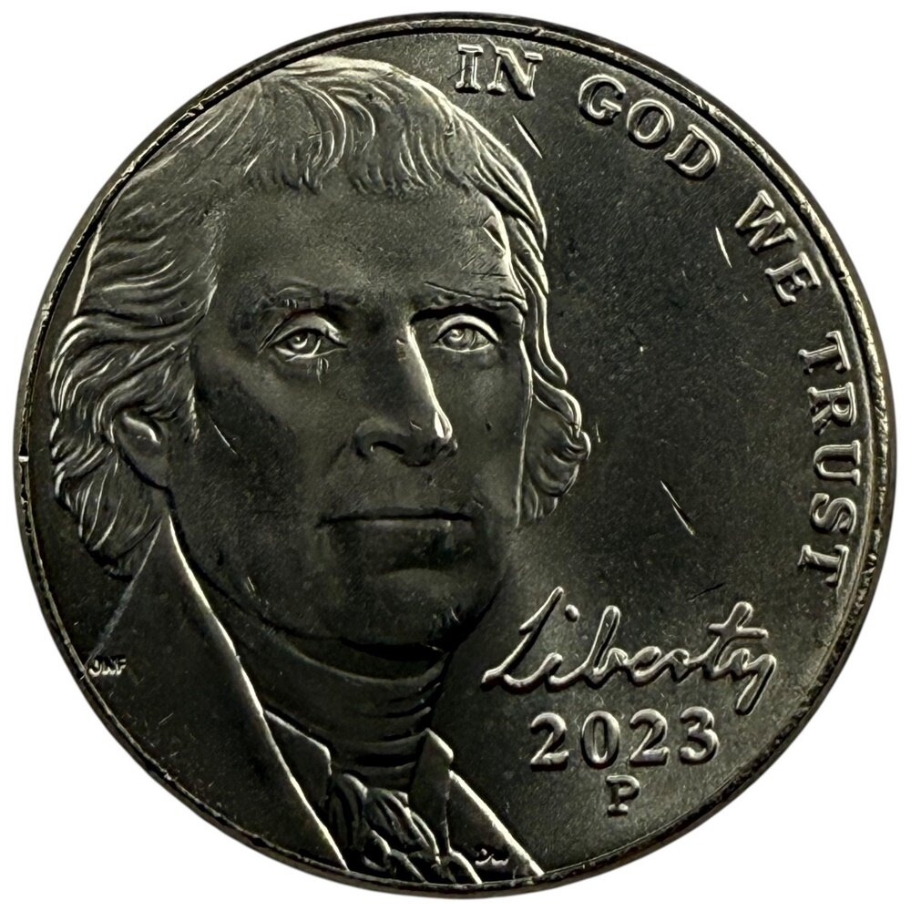 США 5 центов 2023 г. (Nickel, Джефферсон) (P)