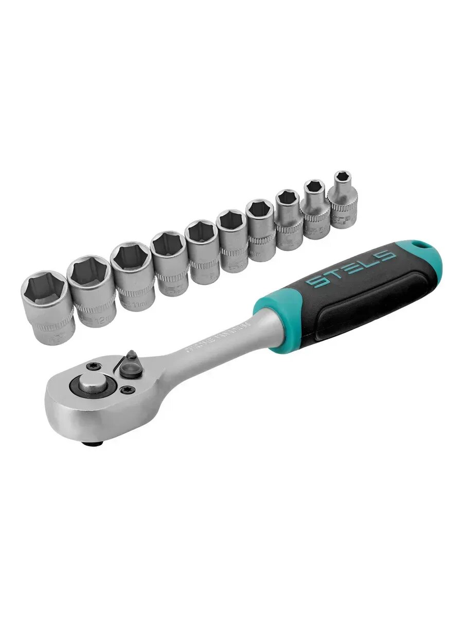 Набор торцевых головок с трещоткой 4-13 мм, 1/4" STELS 14125