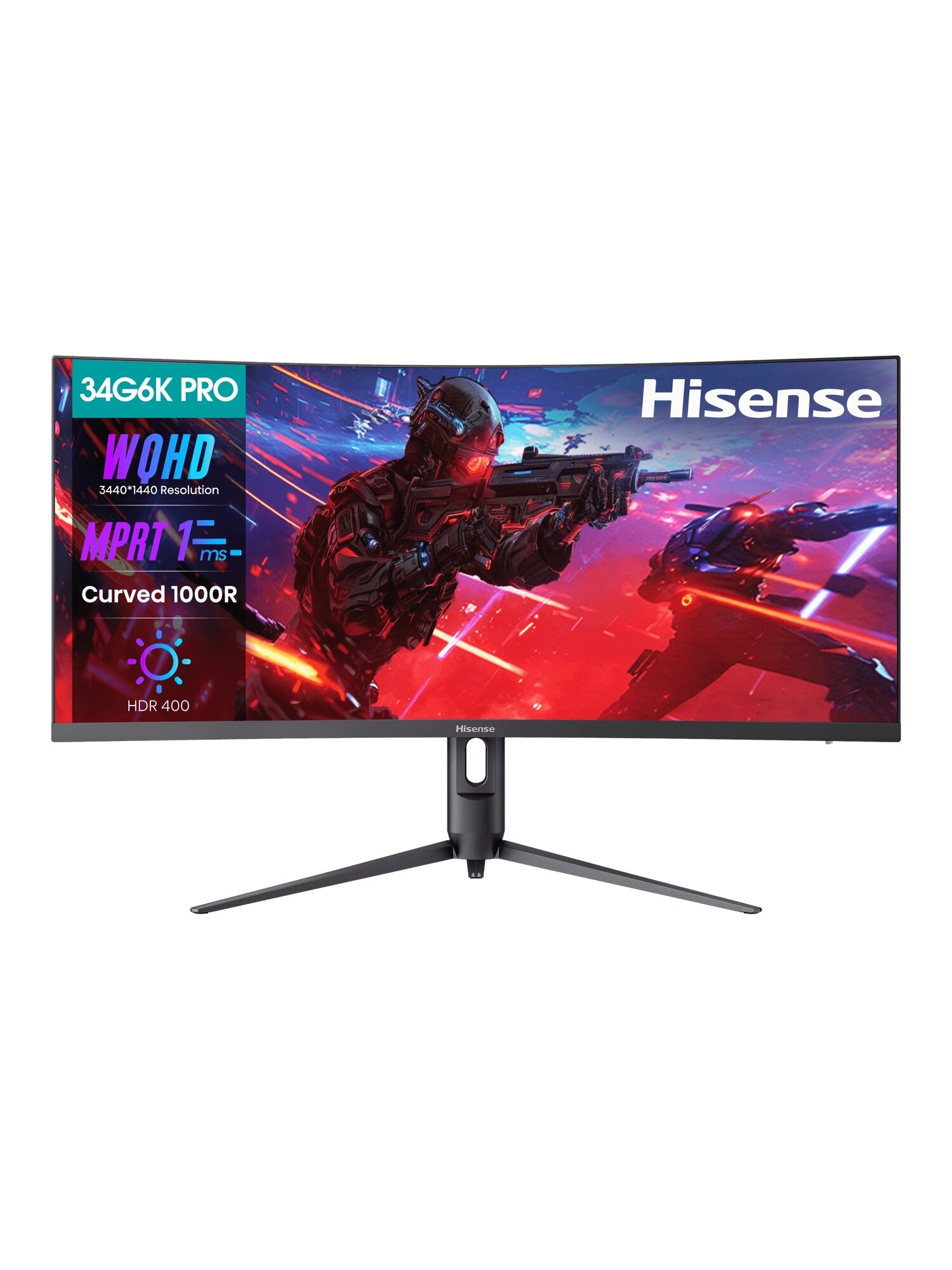 Монитор 34" Hisense 34G6K-PRO, 3440х1440, 180 Гц, VA, черный