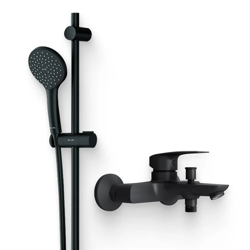 Душевой комплект Гарнитур AM.PM Gem F0190022 черный / Смеситель Tender F45A10022